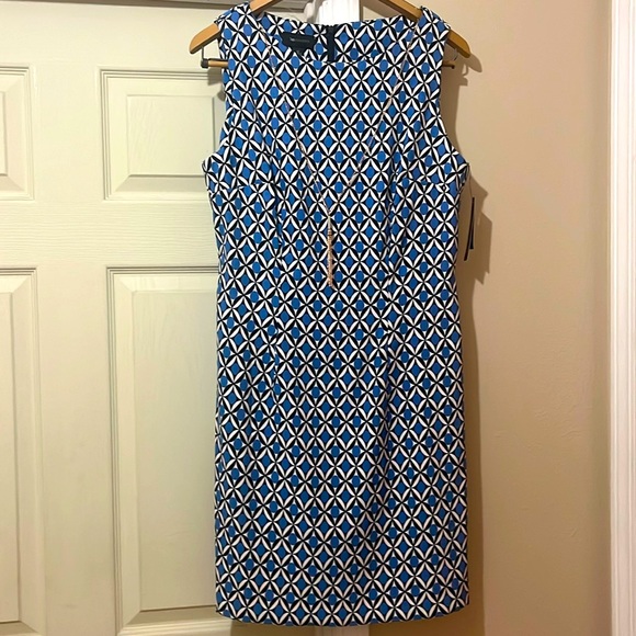 AB Studio | Dresses | Ab Studios Dress Nwt Geometric Blue Shift | Poshmark